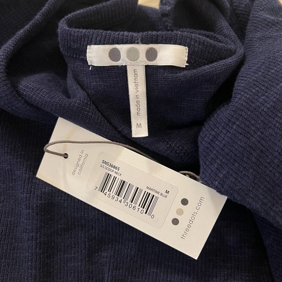 Three Dots | Tops | Three Dots Scoop Neck Tee Size Medium Maritime Blue ...